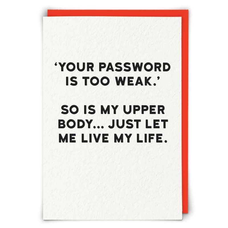 Redback Cards - Password Greetings Card | Mockingbird Paperie